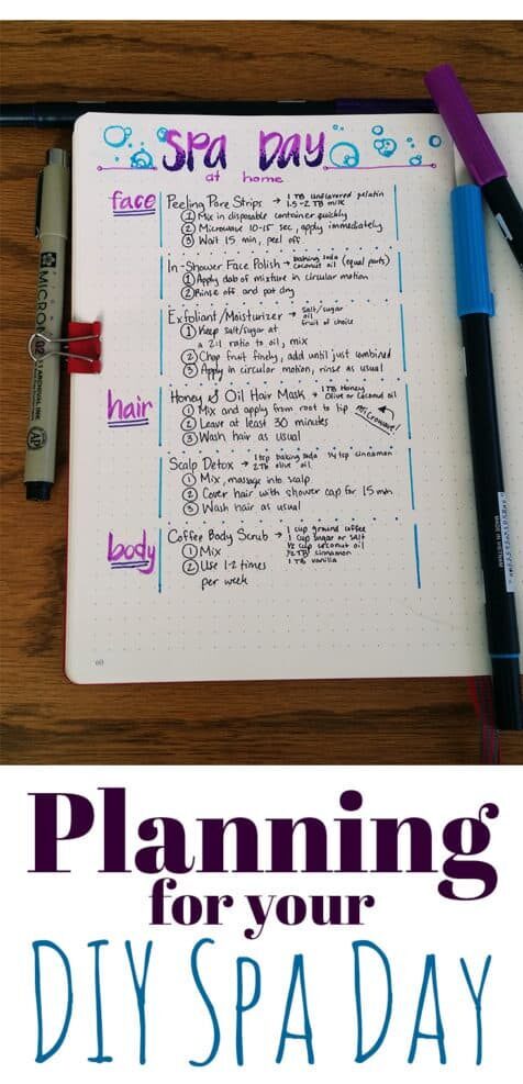 Planning Your DIY Spa Day in Your Bullet Journal