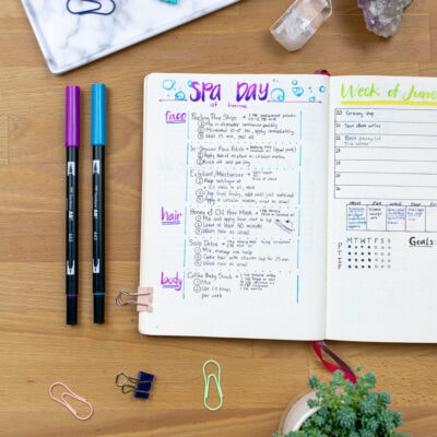 Planning Your DIY Spa Day in Your Bullet Journal