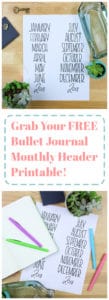 New FREE Bullet Journal Monthly Header Printable! | LittleCoffeeFox