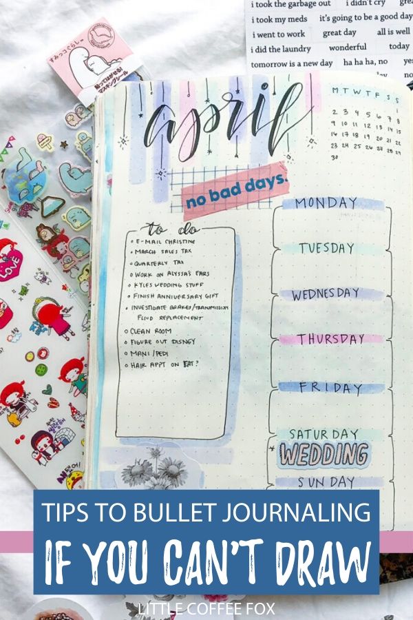 4 Beautiful Bullet Journal Tips for People Who Can’t Draw | LittleCoffeeFox