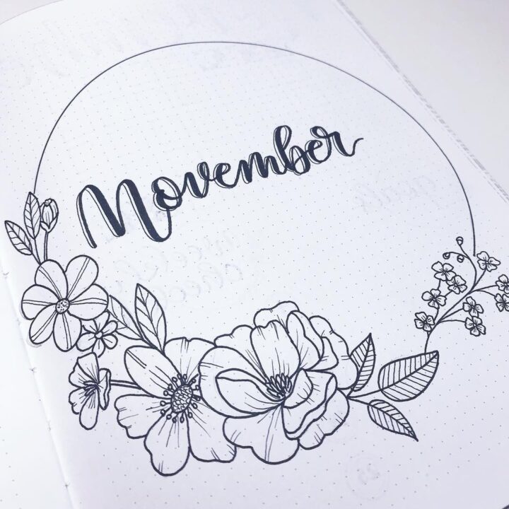 27 Incredible November Bullet Journal Cover Pages (+ Free Printable)
