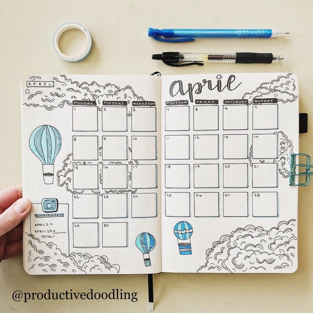 30+ April Bullet Journal Themes to Brighten Your Month