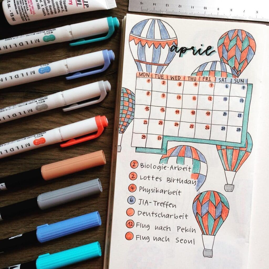 30+ April Bullet Journal Themes to Brighten Your Month