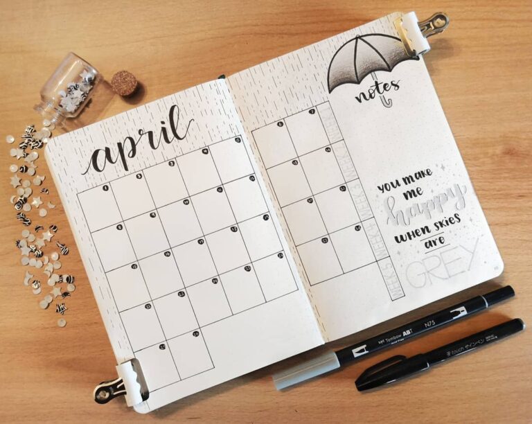 30+ April Bullet Journal Themes to Brighten Your Month