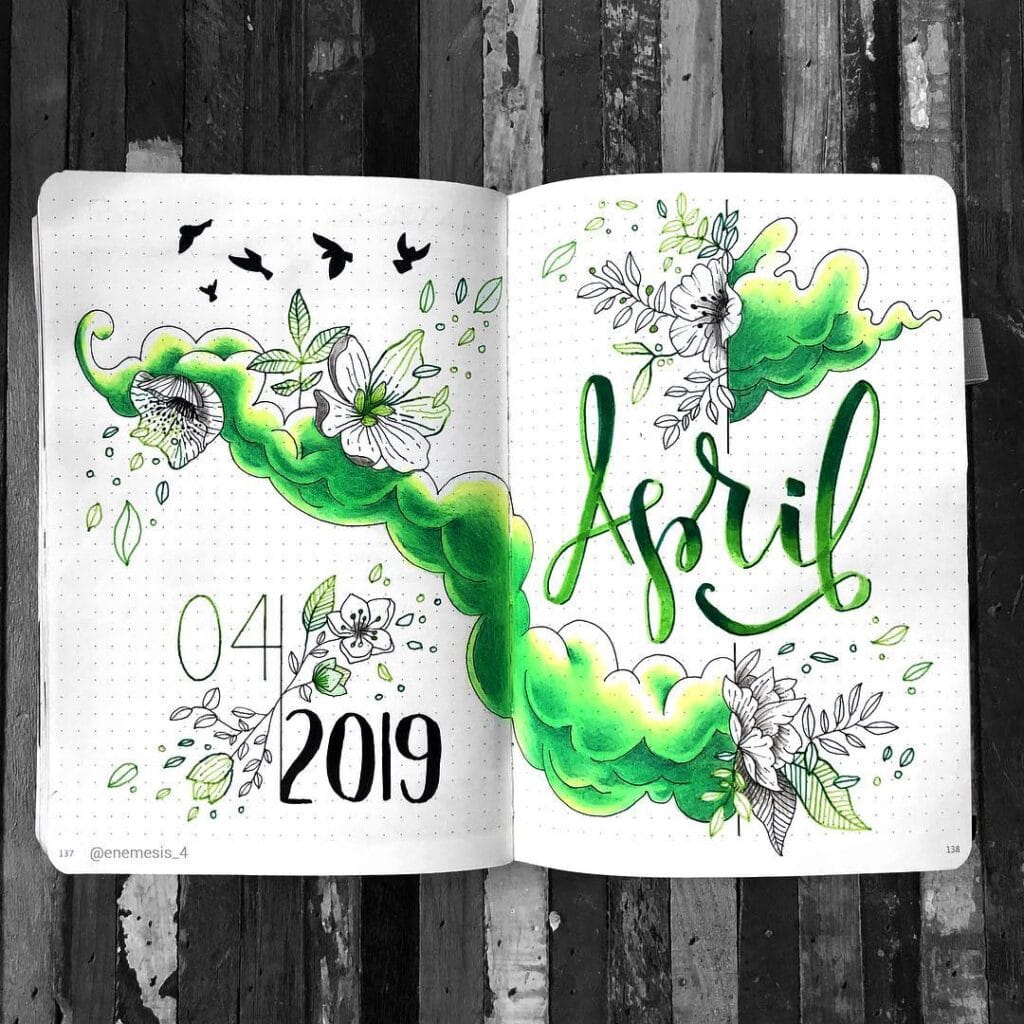 30+ April Bullet Journals - Themes to Brighten Your Month