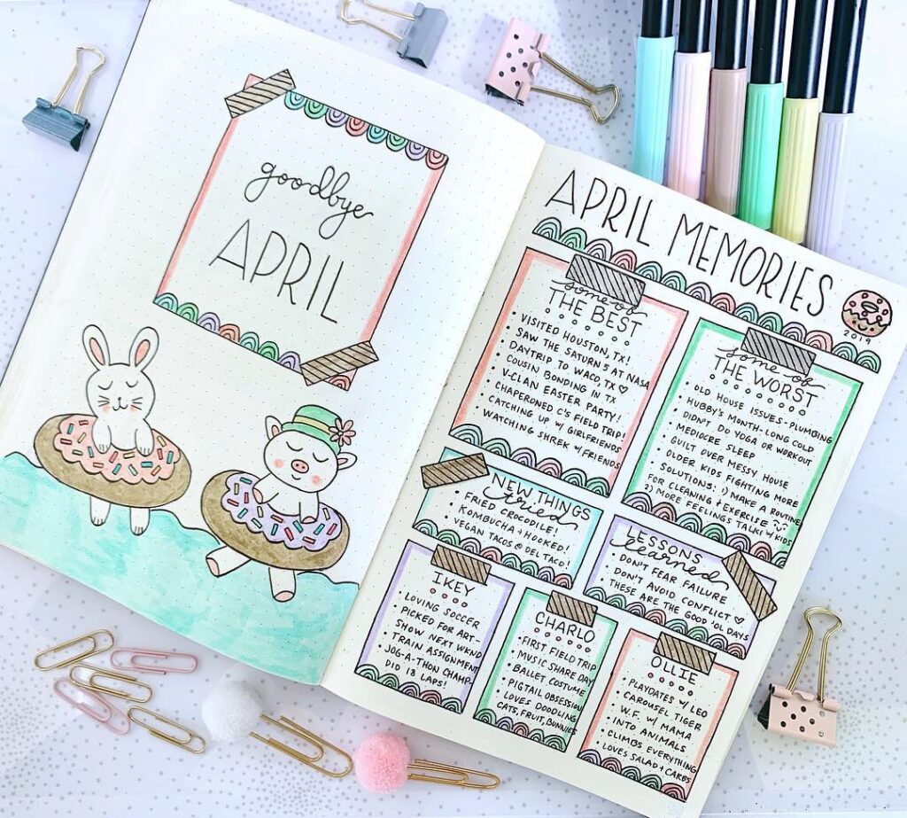 30+ April Bullet Journal Themes to Brighten Your Month