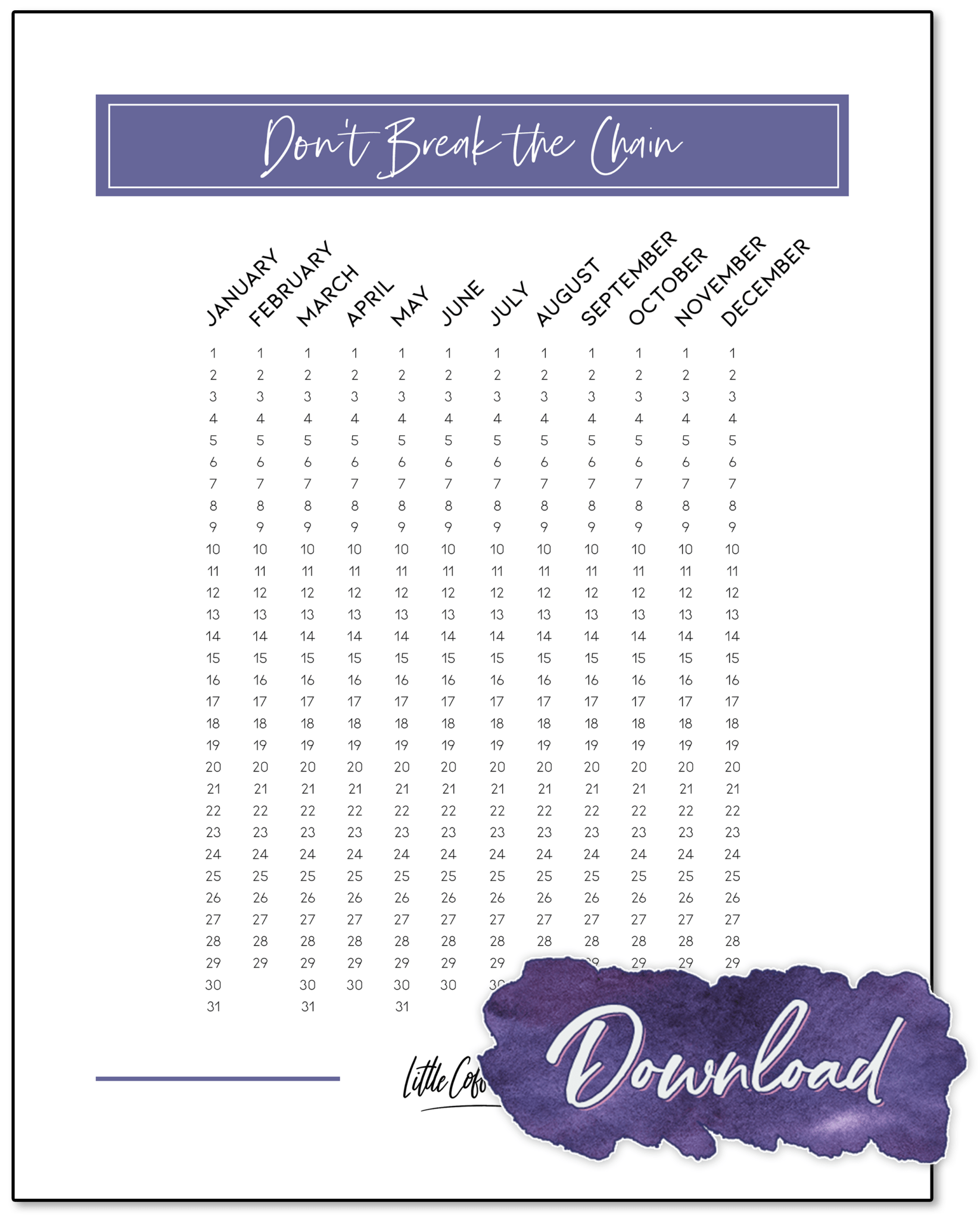 Don't Break the Chain Printable