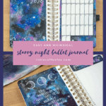 Whimsical Night Sky Illustration -- Bullet Journal Setup