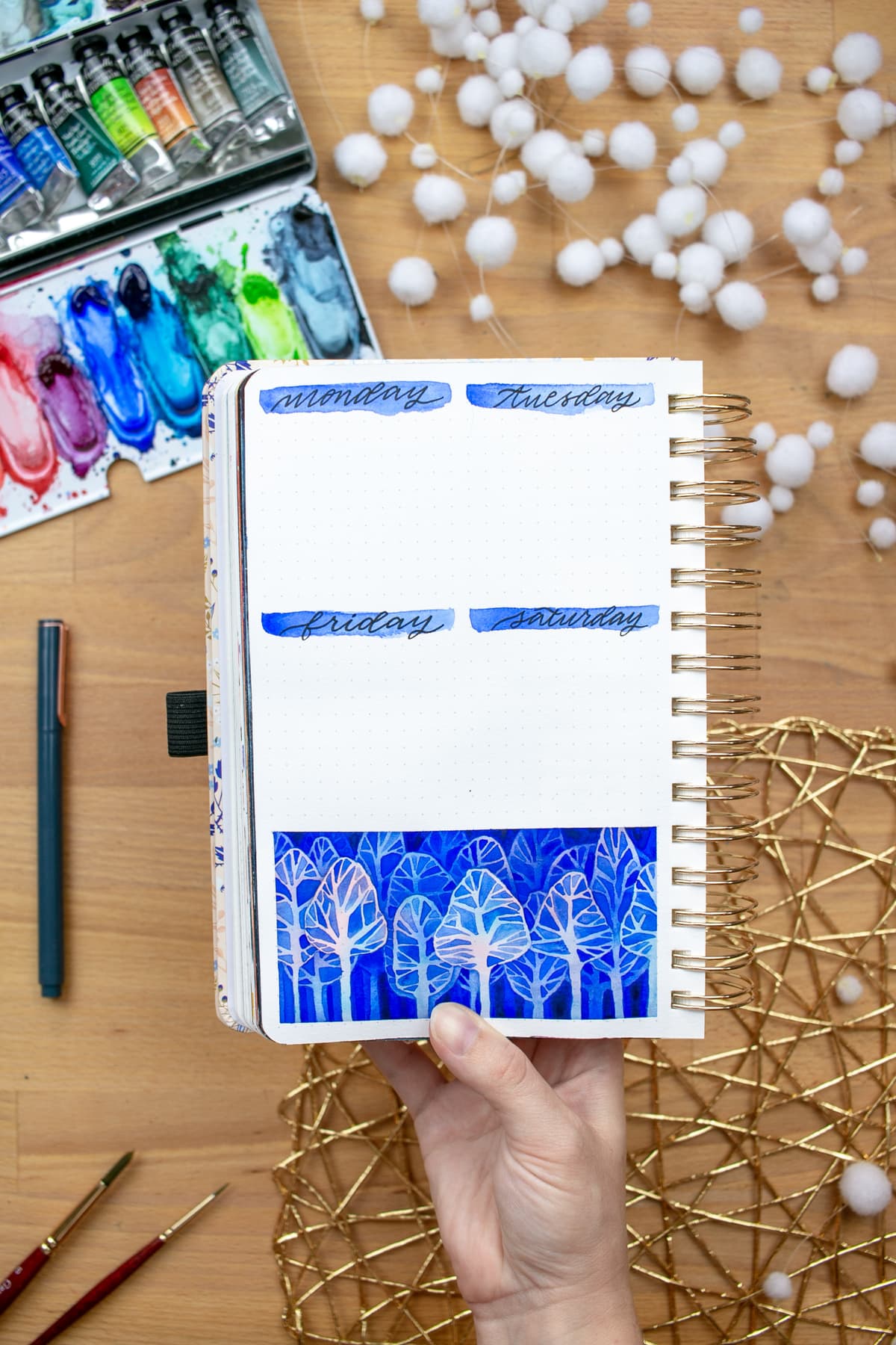 Fantastical Blue Forest -- Bullet Journal Set Up