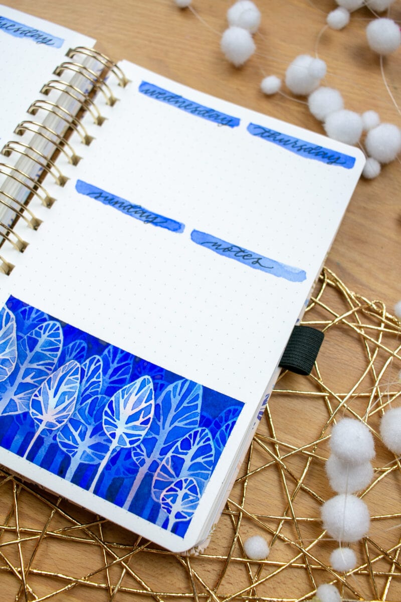 Fantastical Blue Forest -- Bullet Journal Set Up