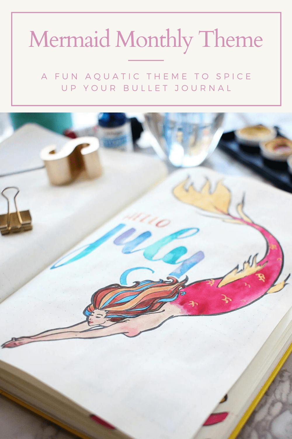 Mermaid Bullet Journal Monthly Spread (With Video)