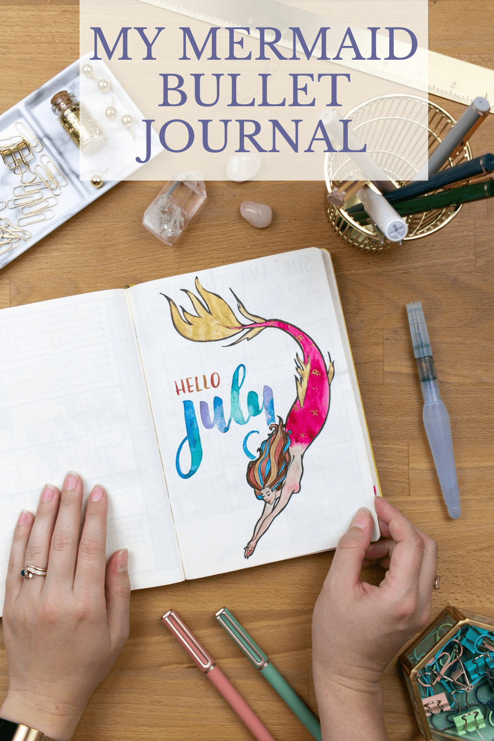 Mermaid Bullet Journal Monthly Spread (With Video)