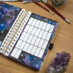 Whimsical Night Sky Illustration -- Bullet Journal Setup